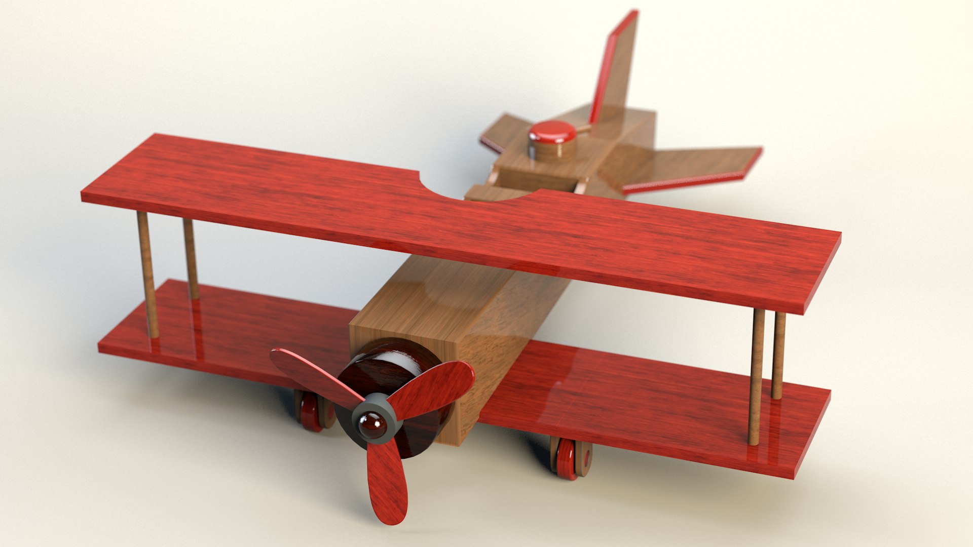 3D Wooden Biplane Toy - TurboSquid 1582788