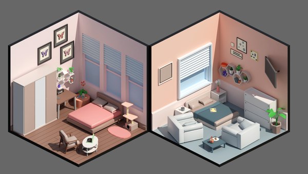 Low poly interior 8 3D - TurboSquid 1780393