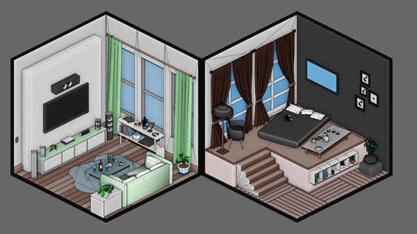 Low poly interior 8 3D - TurboSquid 1780393