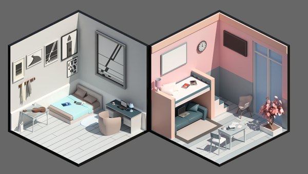 Low poly interior 8 3D - TurboSquid 1780393