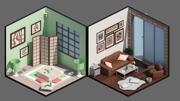 Low poly interior 8 3D - TurboSquid 1780393