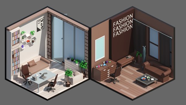 Low poly interior 8 3D - TurboSquid 1780393