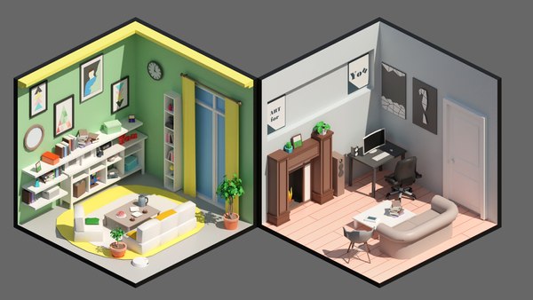 Low poly interior 8 3D - TurboSquid 1780393