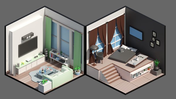 Low poly interior 8 3D - TurboSquid 1780393