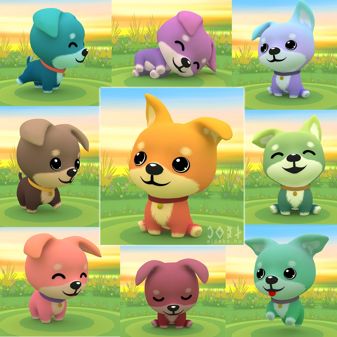 Cute Doggies 3D Model - TurboSquid 1816188