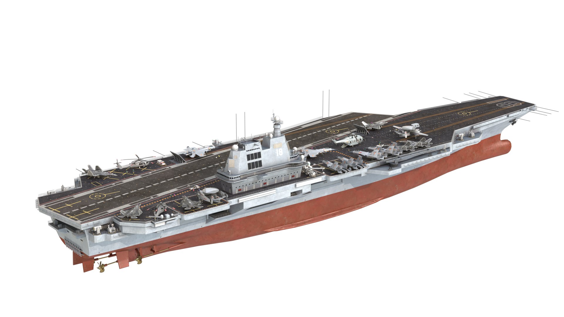 PLA NAVY Type 003 Class Aircraft Carrier Fujian Ship 3D Model ...