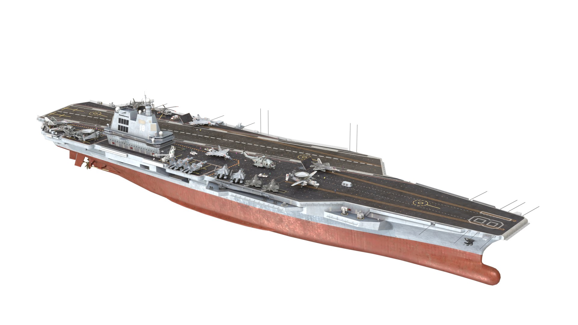 PLA NAVY Type 003 Class Aircraft Carrier Fujian Ship 3D Model ...