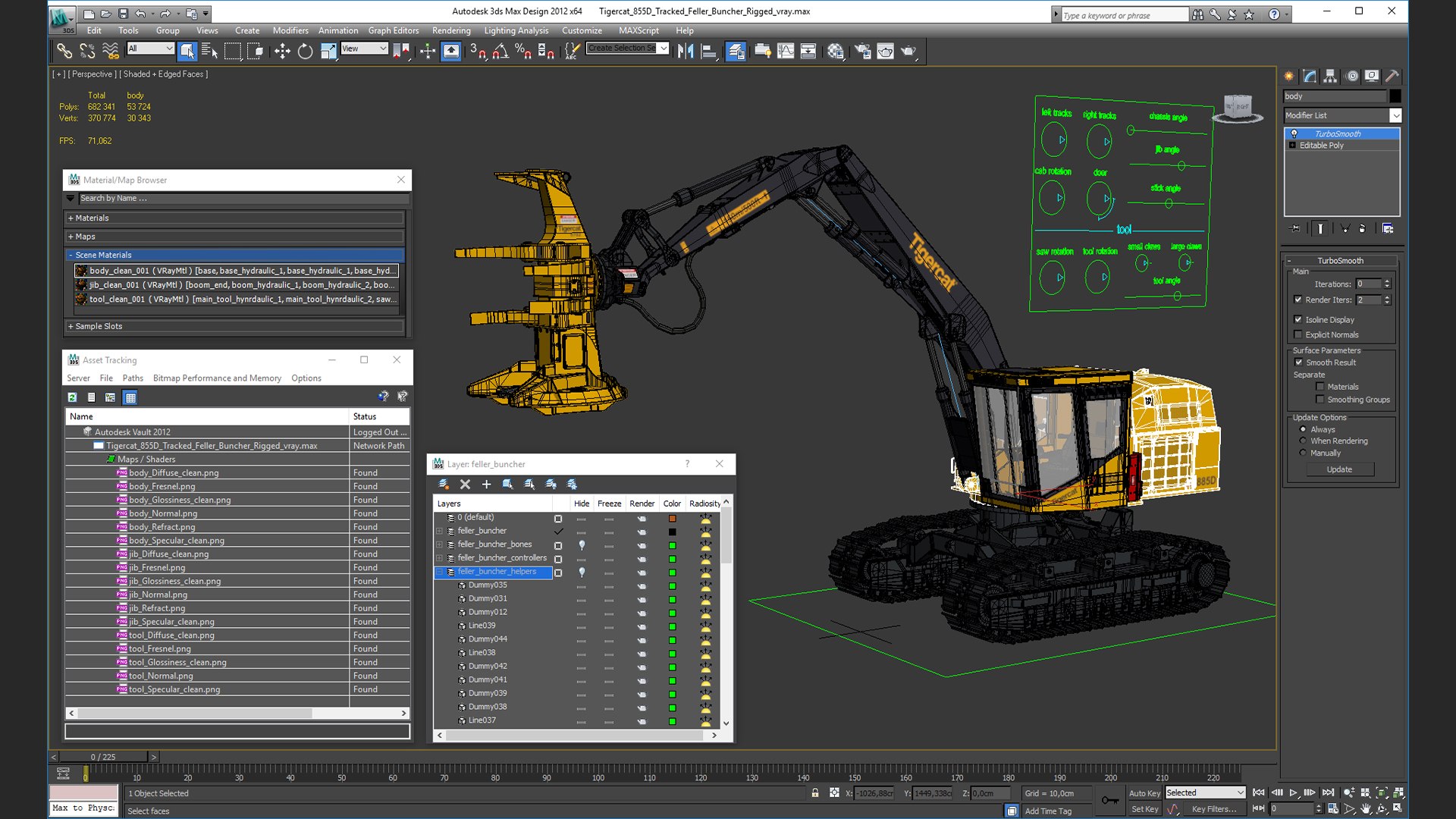3D Tigercat 855d Tracked Feller - TurboSquid 1488358