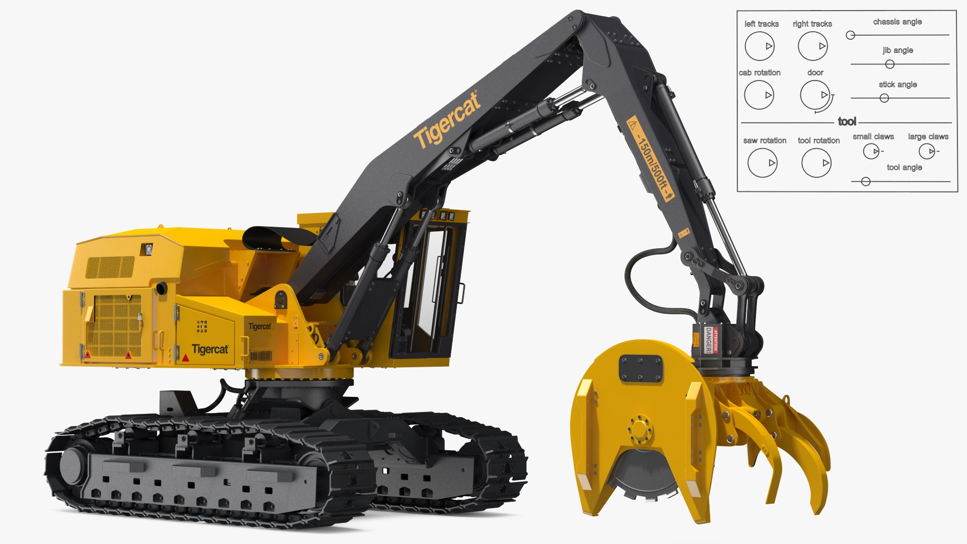 3D tigercat 855d tracked feller - TurboSquid 1488358