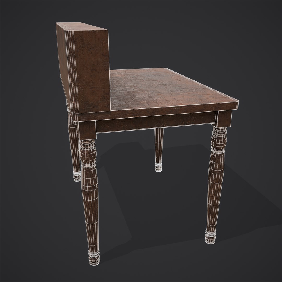 Elegant Short Writing Desk 3D model - TurboSquid 1813631