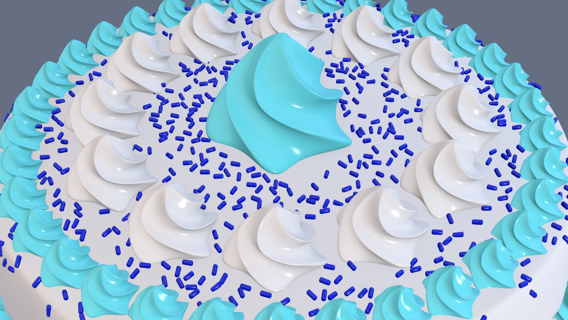 3D Cake Blue and White Cream model - TurboSquid 2070157