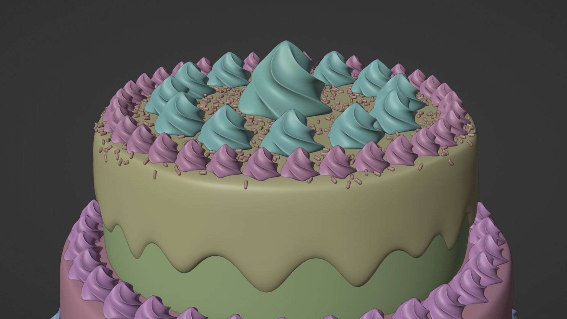 3D Cake Blue And White Cream Model - TurboSquid 2070157