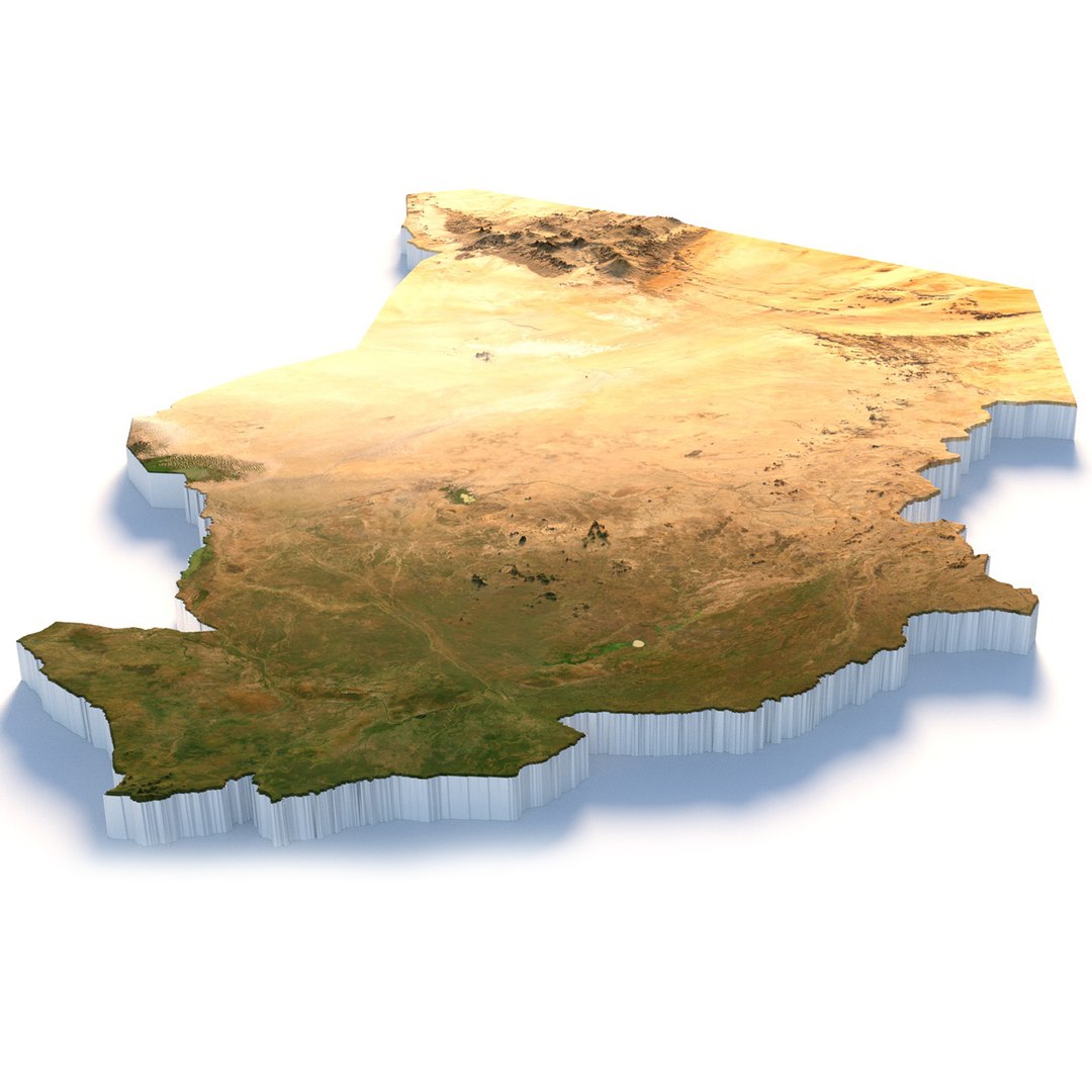 3D Chad Tchad Terrain Map - TurboSquid 2335476