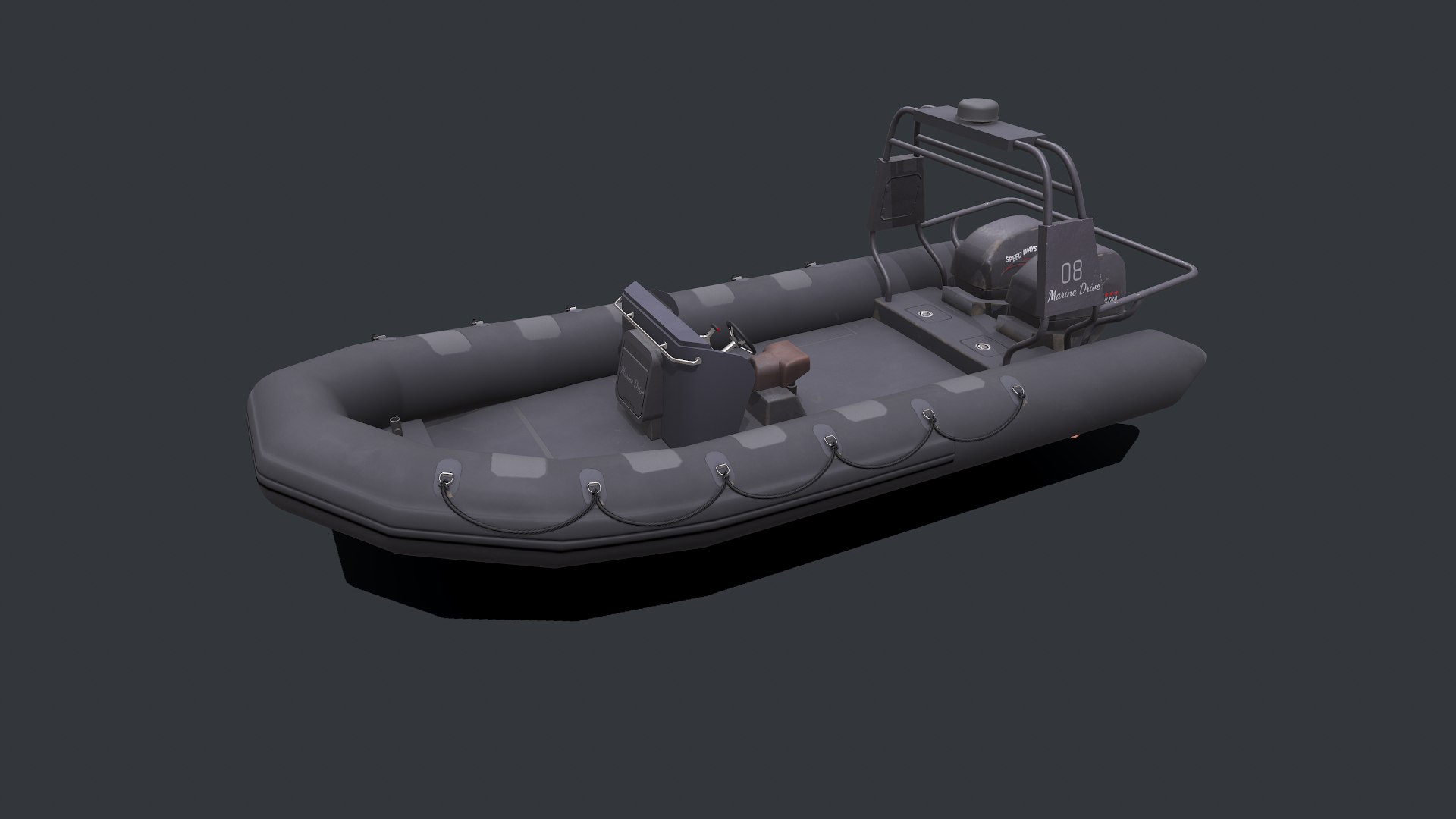 Rigid Inflatable Boat RHIB Low-poly PBR 3D Model - TurboSquid 2100639