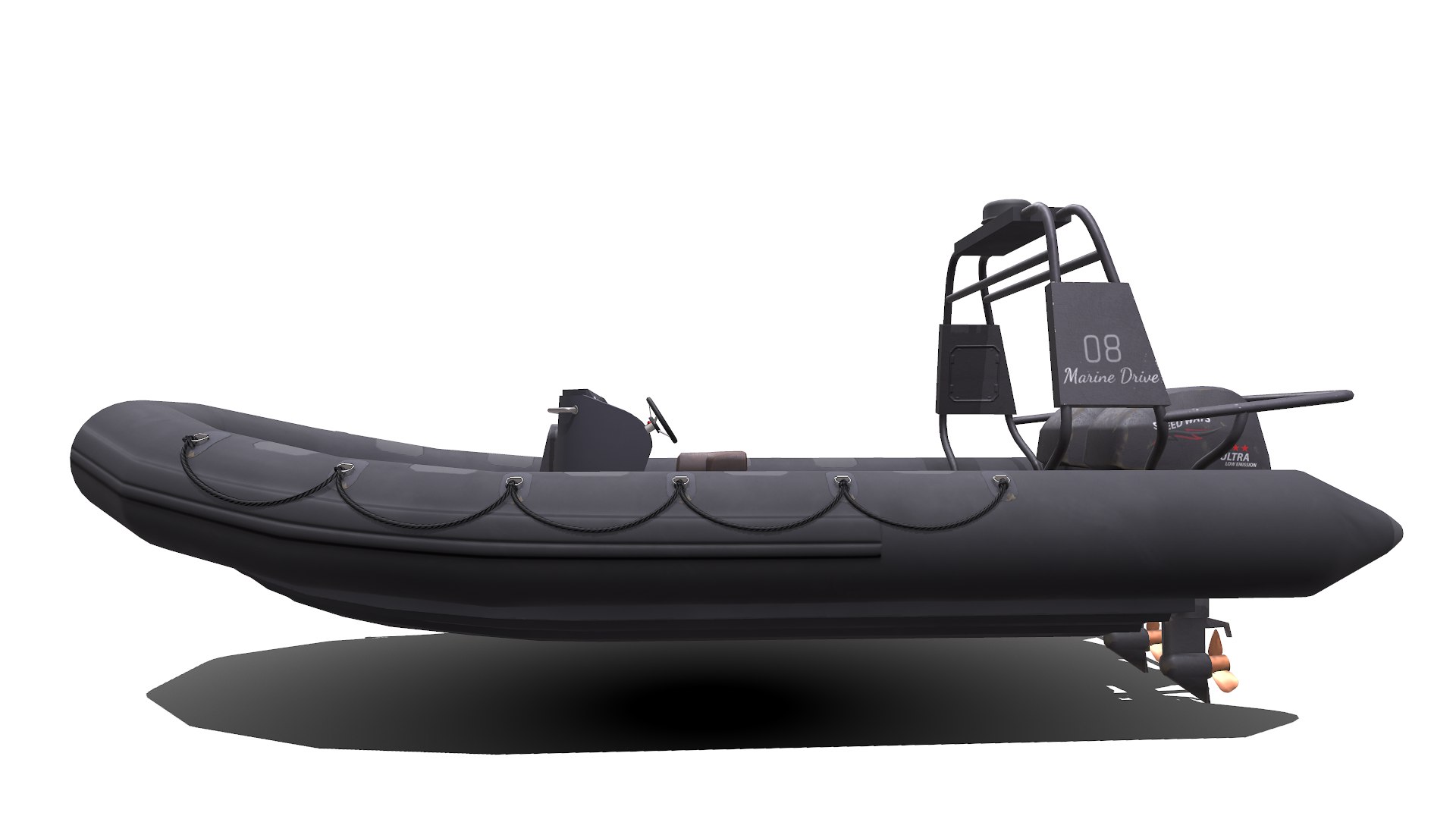 Rigid Inflatable Boat RHIB Low-poly PBR 3D Model - TurboSquid 2100639