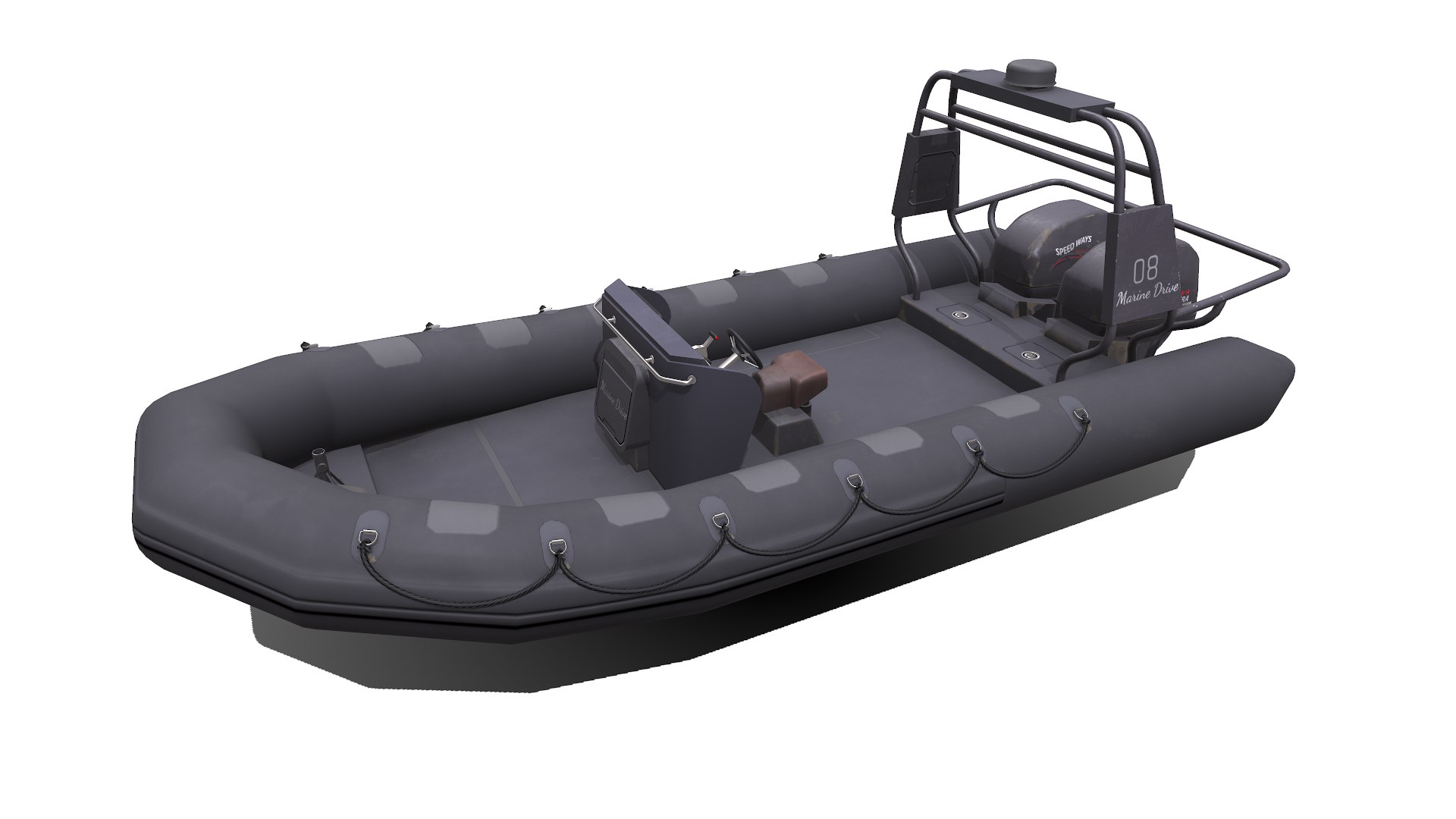 Rigid Inflatable Boat RHIB Low-poly PBR 3D Model - TurboSquid 2100639