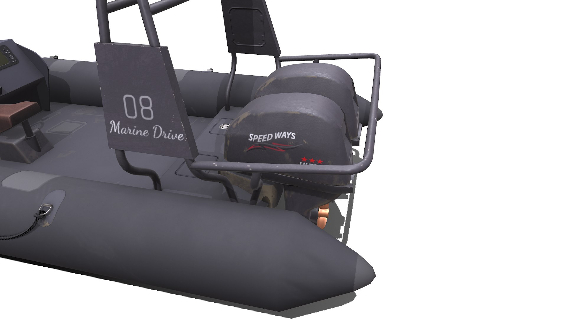 Rigid Inflatable Boat RHIB Low-poly PBR 3D Model - TurboSquid 2100639