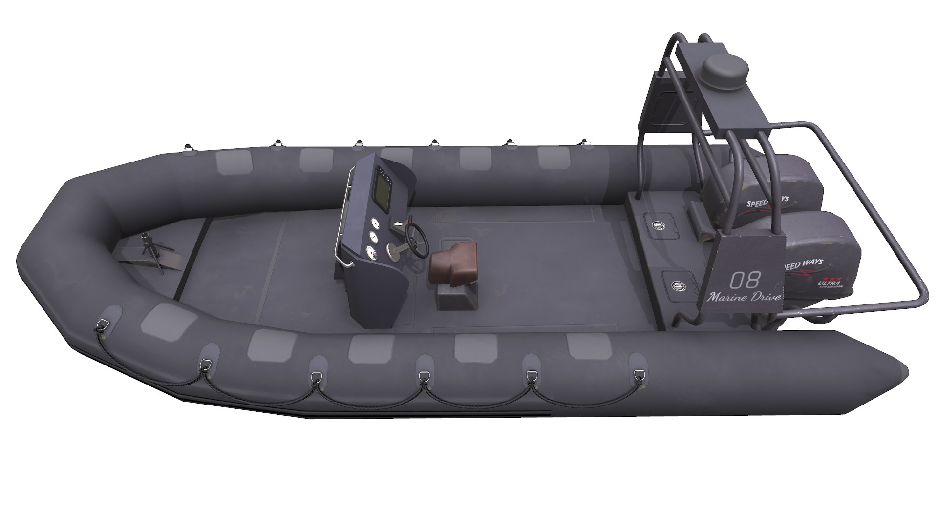 Rigid Inflatable Boat RHIB Low-poly PBR 3D Model - TurboSquid 2100639