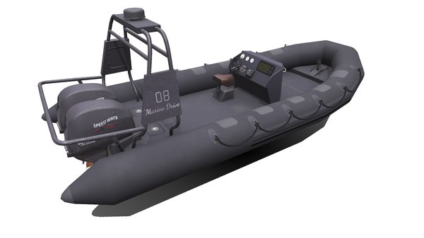 modelo 3d Embarcación neumática rígida RHIB Low-poly PBR - TurboSquid ...