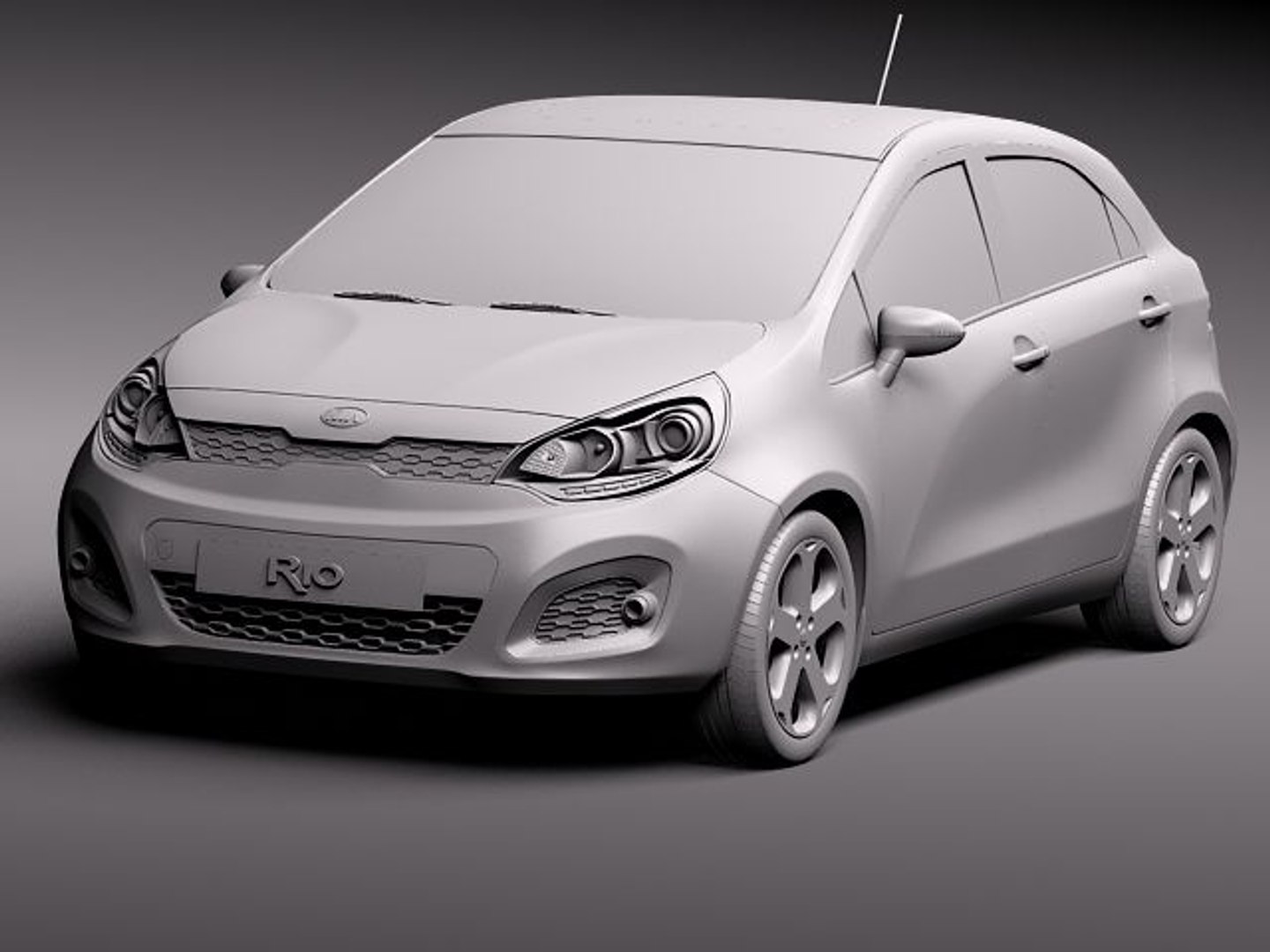 3d Model Kia Rio 2012 5door