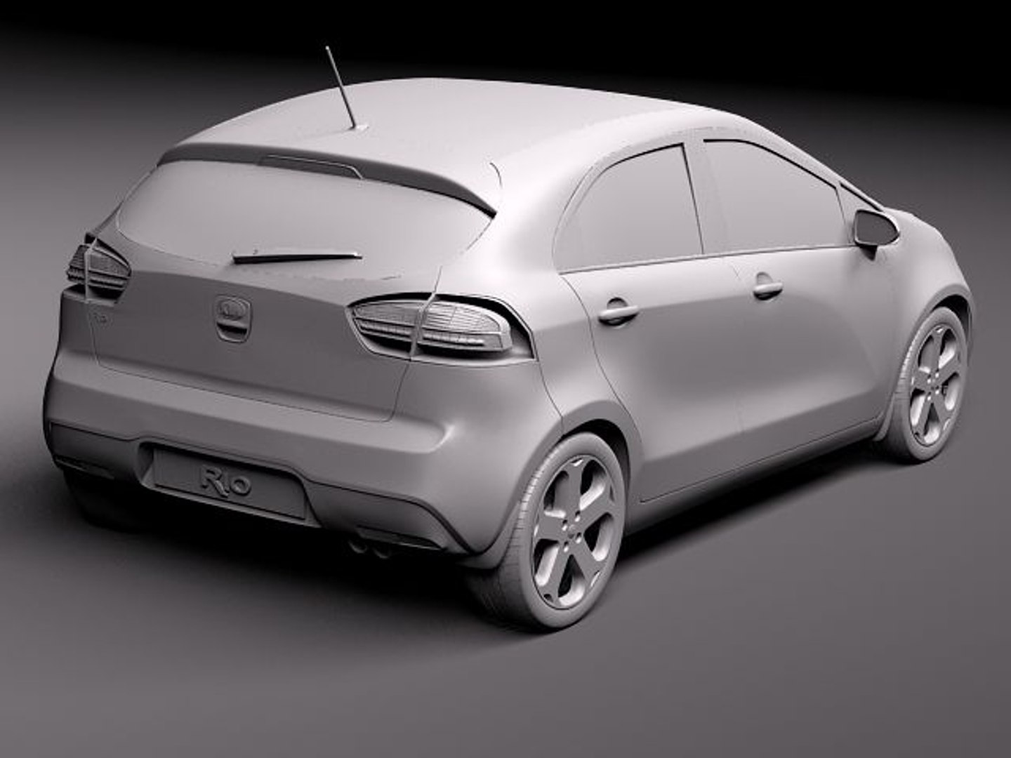 3d Model Kia Rio 2012 5door