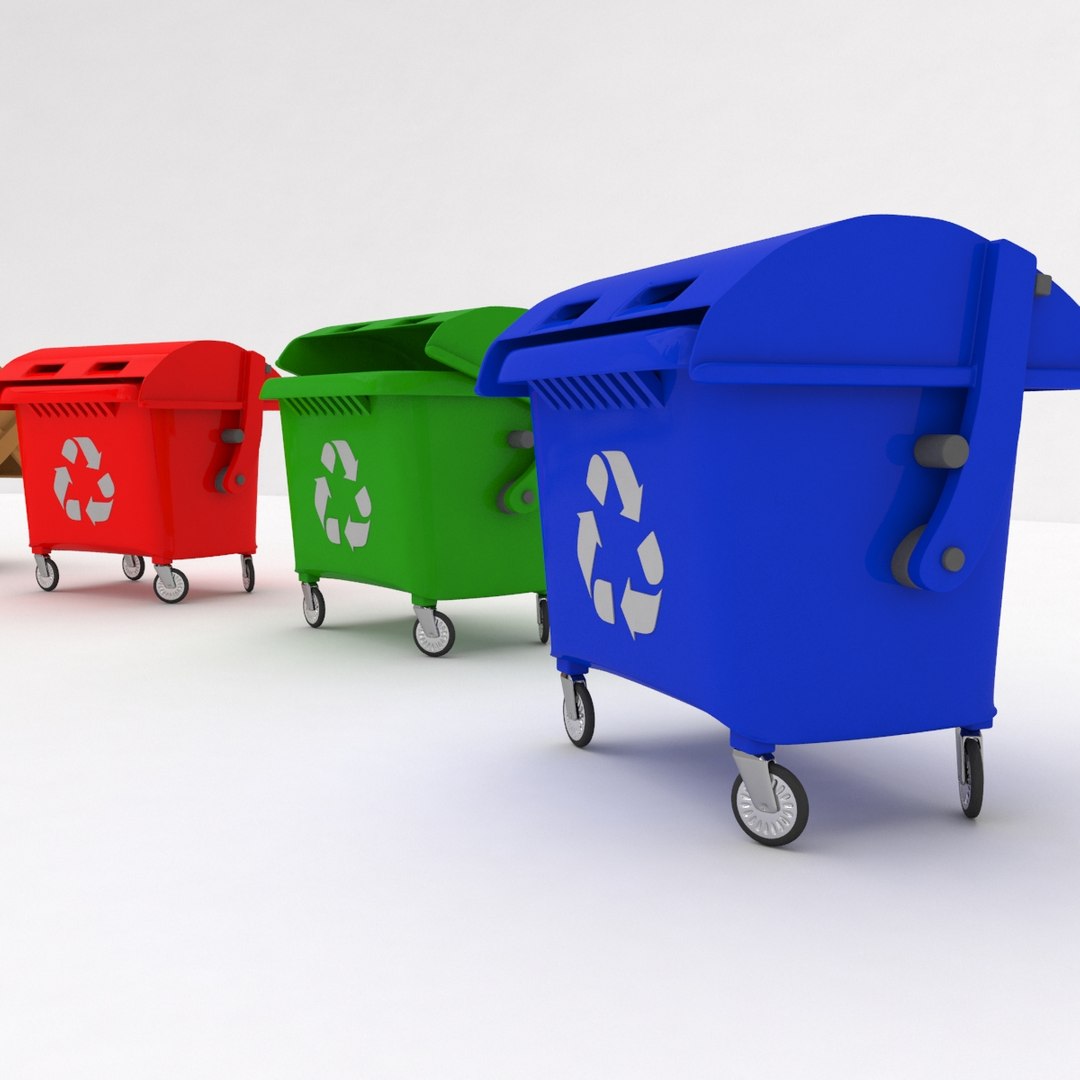 garbage bin 3d 3ds