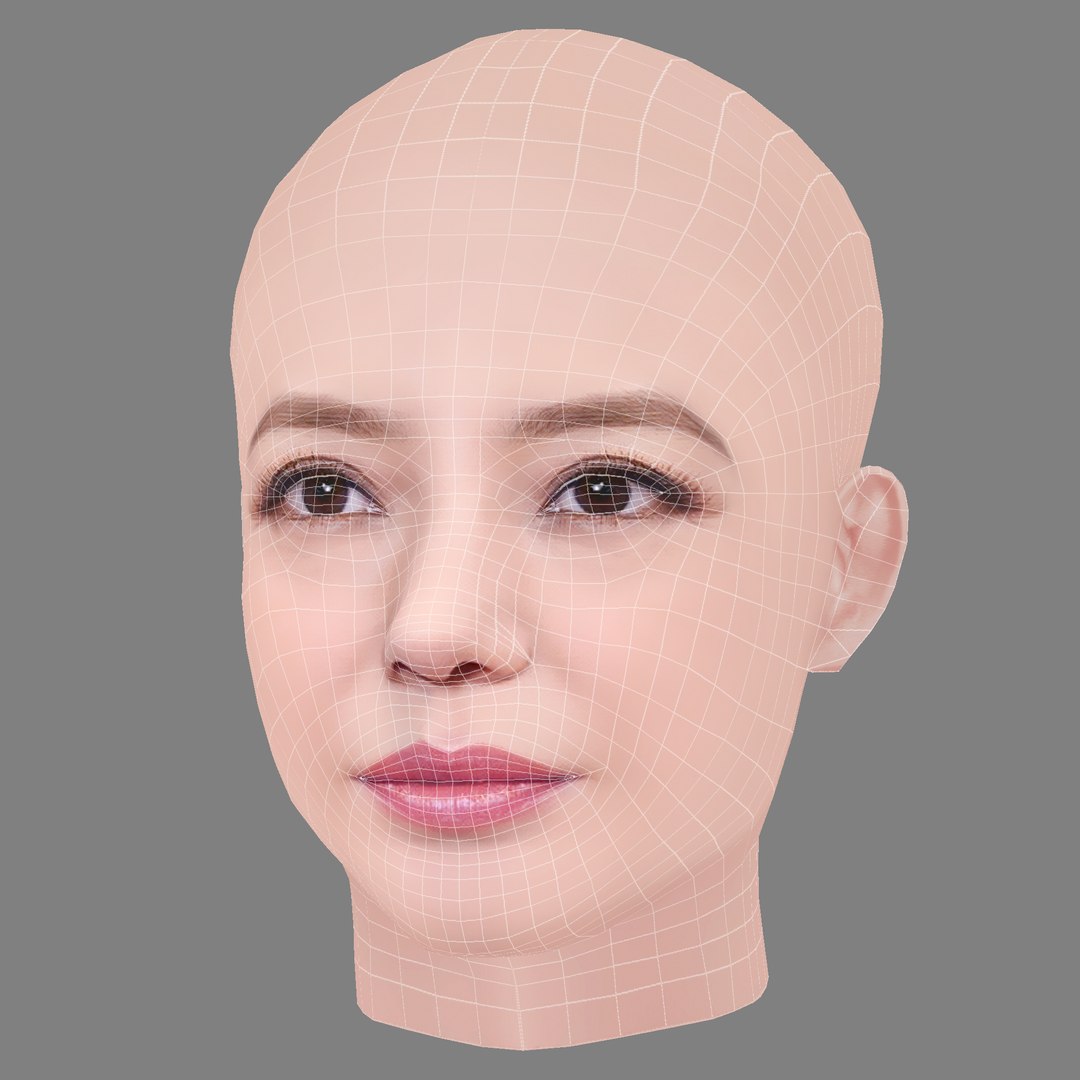 3D Zhao Wei Head - No Hair - Low Poly Head For Game - TurboSquid 2321519