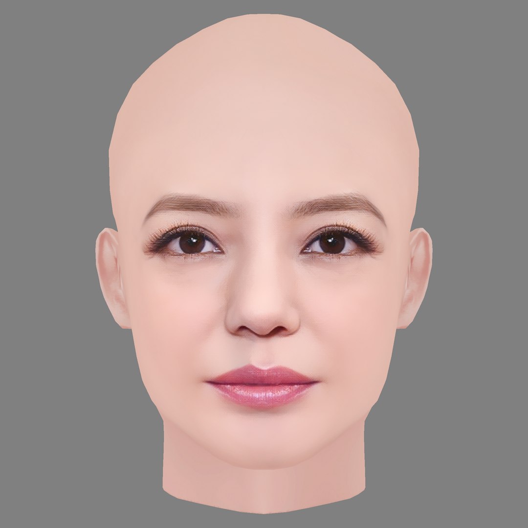 3D Zhao Wei Head - No Hair - Low Poly Head For Game - TurboSquid 2321519