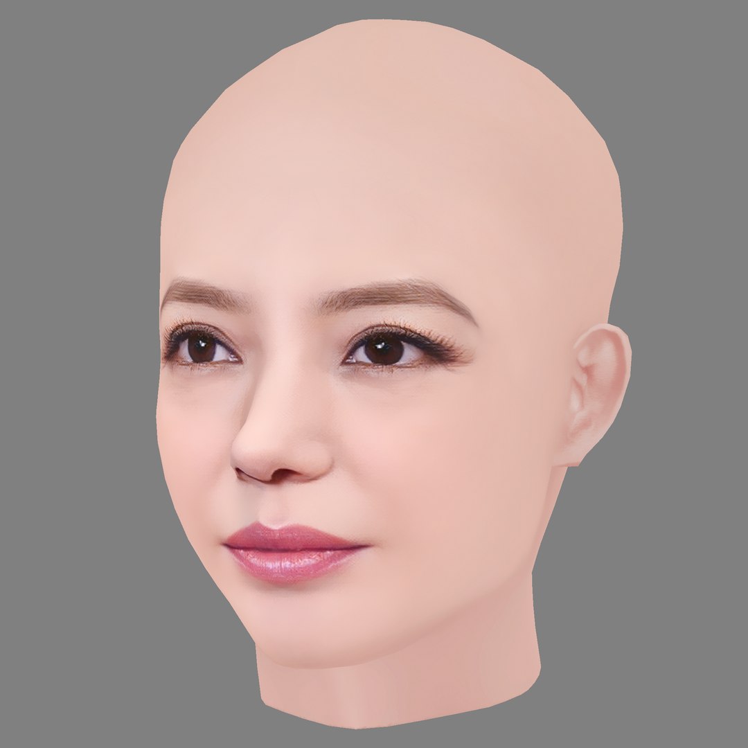 3D Zhao Wei Head - No Hair - Low Poly Head For Game - TurboSquid 2321519