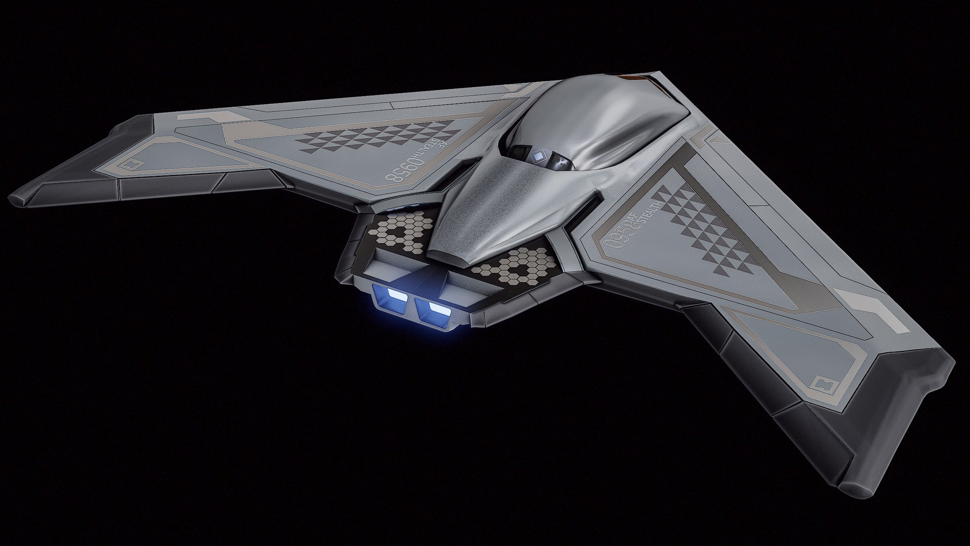 3D Sci-Fi Stealth Bomber PBR Model - TurboSquid 2143594