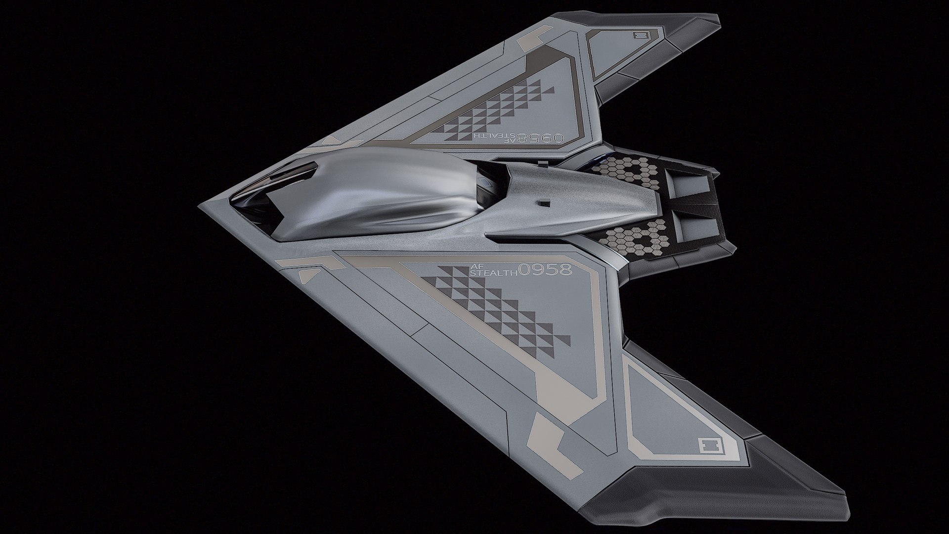 3D Sci-Fi Stealth Bomber PBR Model - TurboSquid 2143594