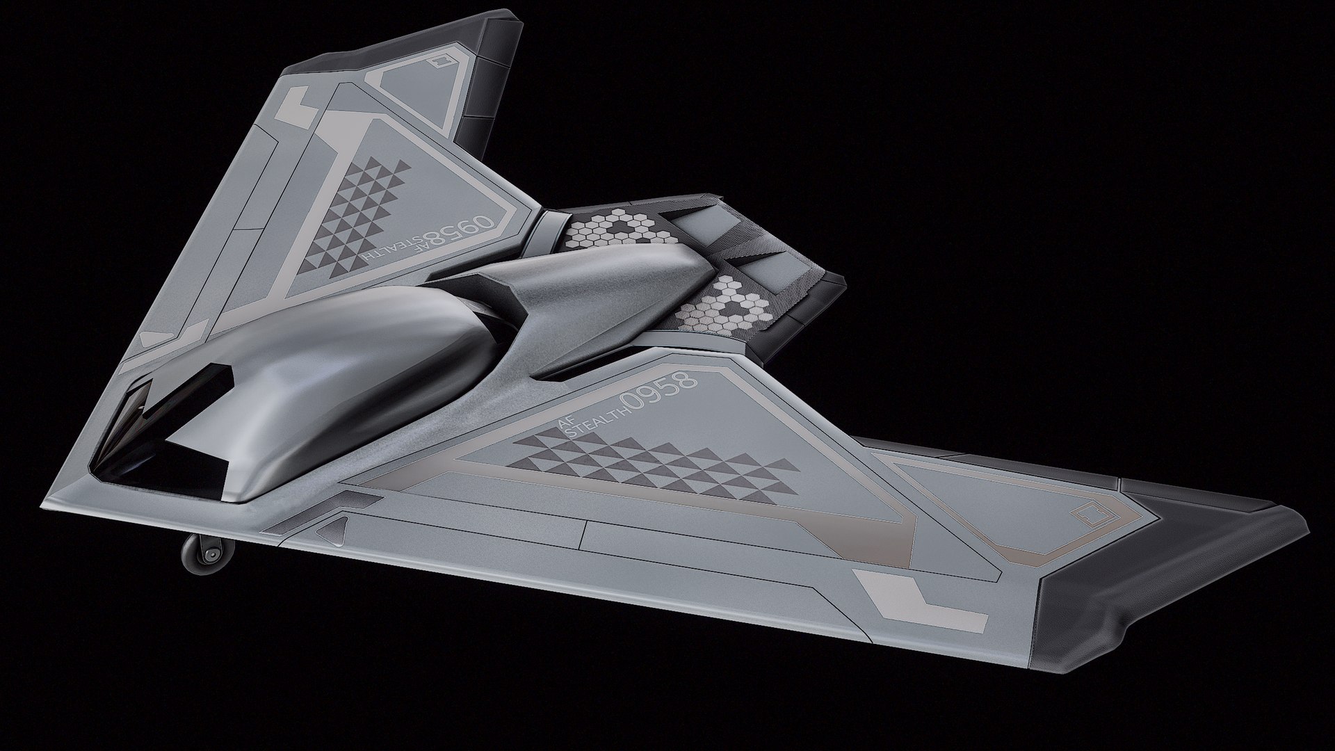 3D Sci-Fi Stealth Bomber PBR Model - TurboSquid 2143594