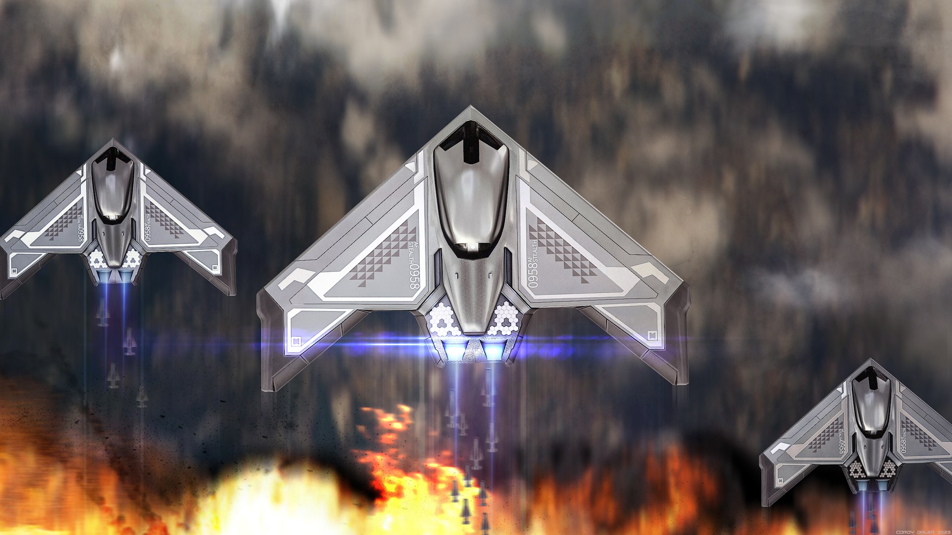 3D Sci-Fi Stealth Bomber PBR Model - TurboSquid 2143594