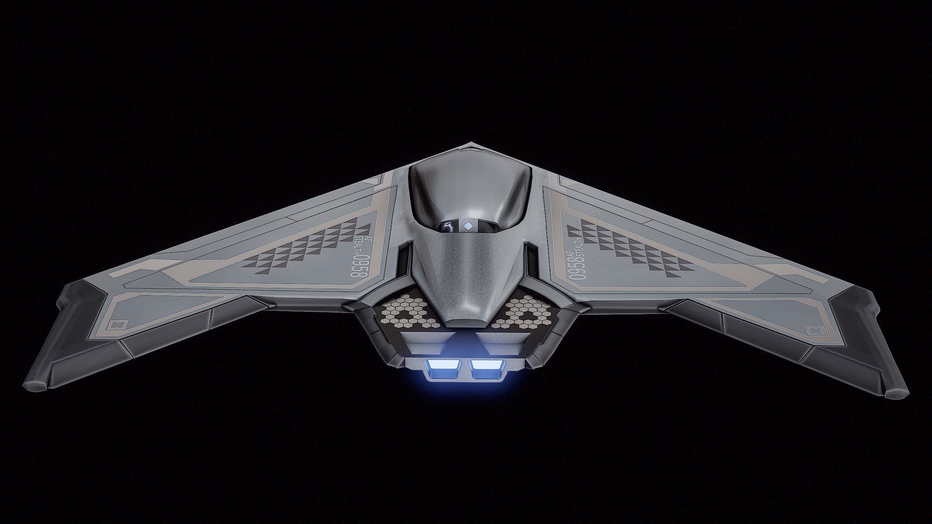 3D Sci-Fi Stealth Bomber PBR Model - TurboSquid 2143594