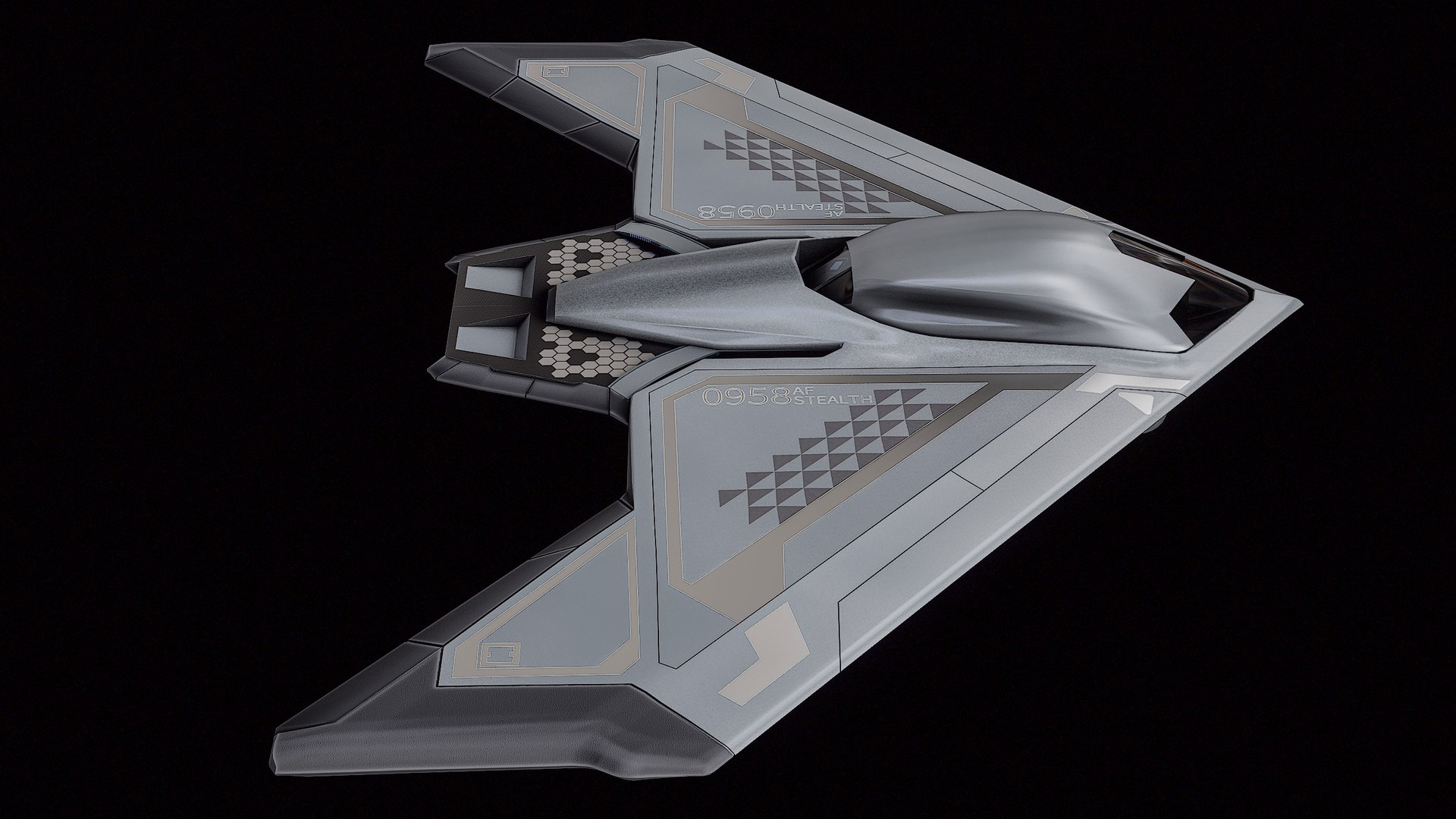 3D Sci-Fi Stealth Bomber PBR Model - TurboSquid 2143594