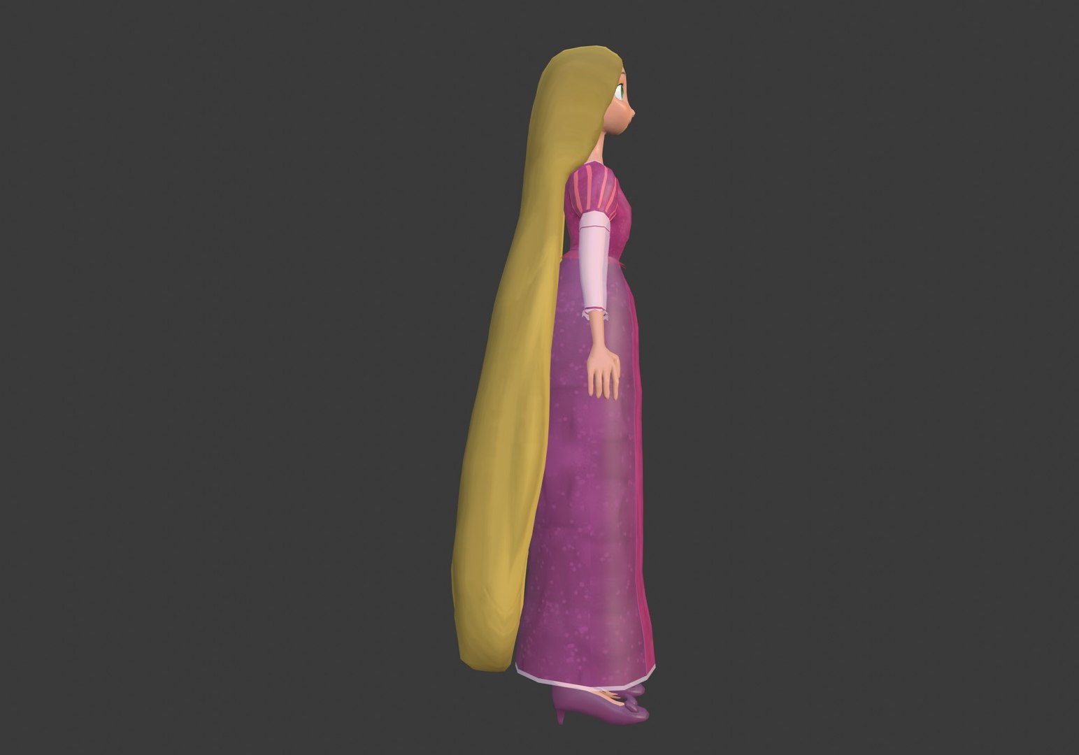 Rapunzel Princess Low Poly Girl 3D Model - TurboSquid 1888430