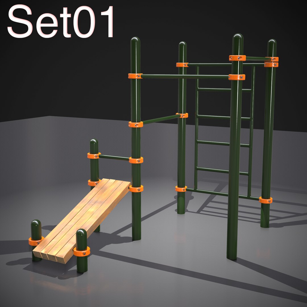 outdoor street workout equipment 3d model
