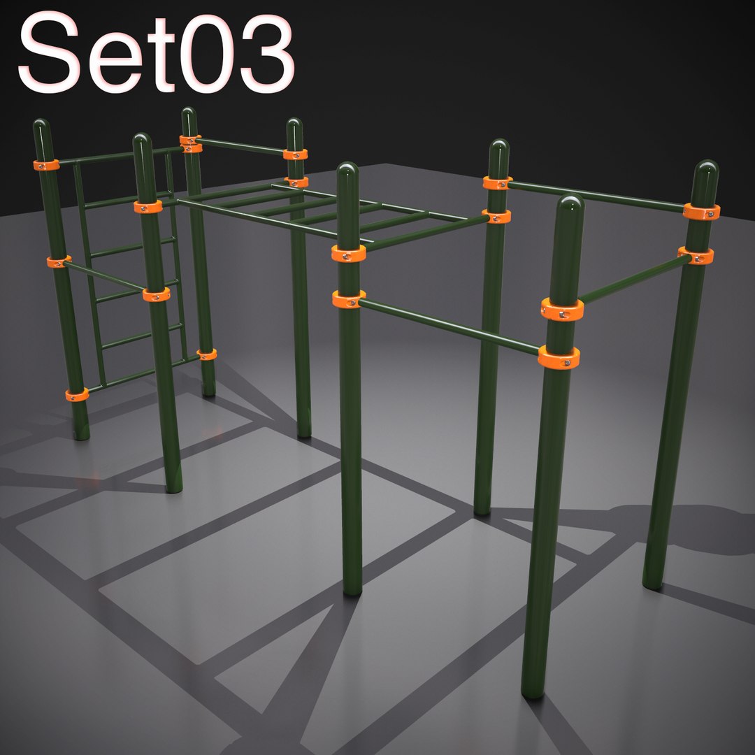 outdoor street workout equipment 3d model
