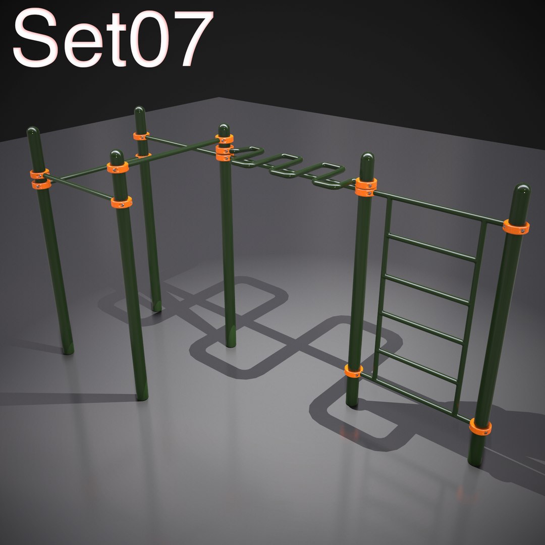 outdoor street workout equipment 3d model