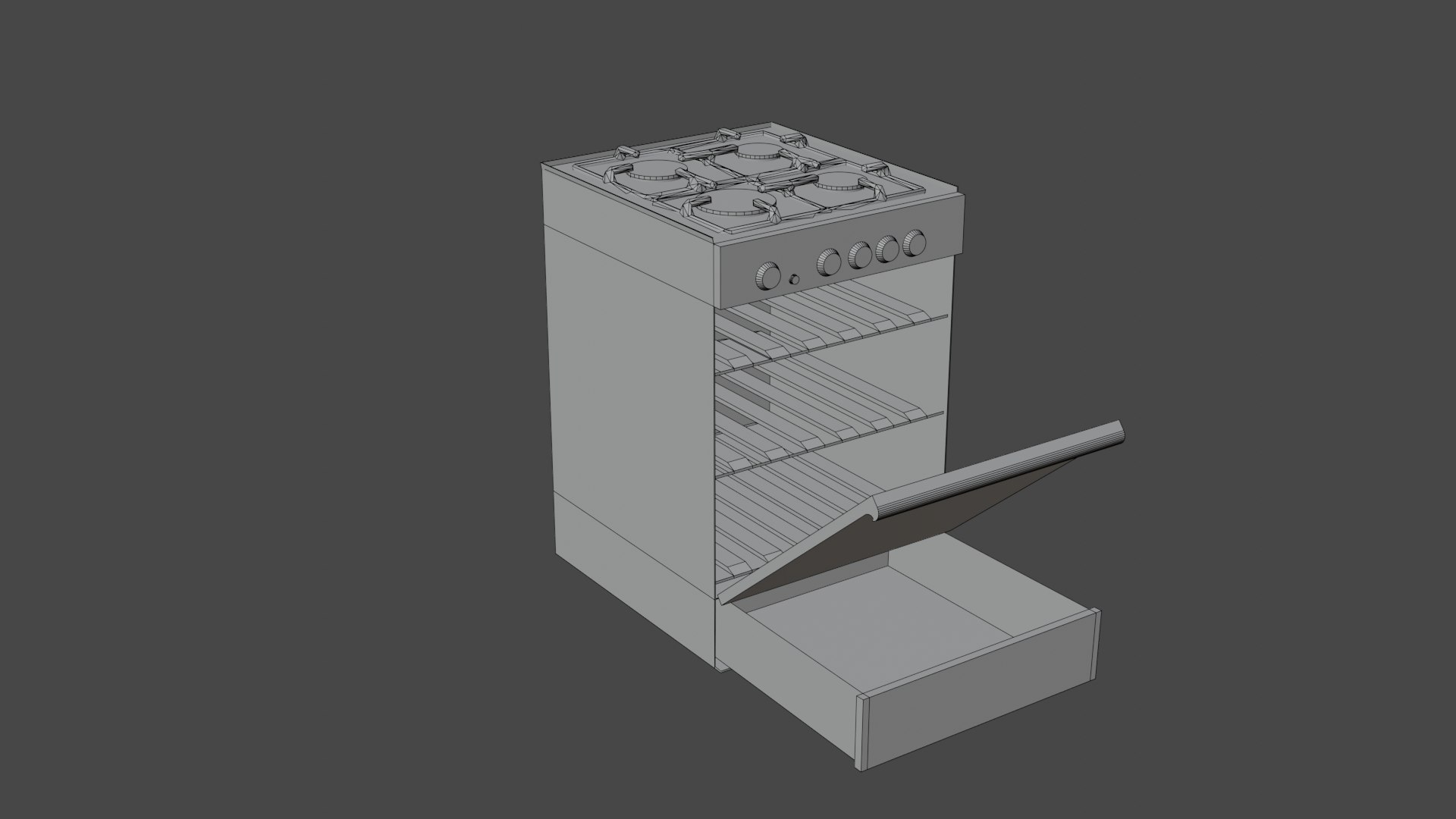 Gas cooker 3D model - TurboSquid 2174034