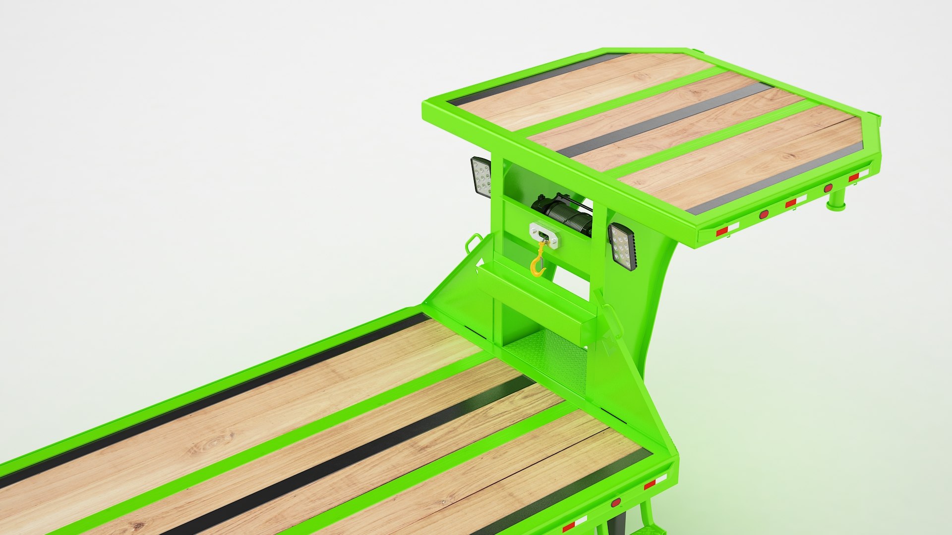 3D Gooseneck Pickup Truck Trailer Open 03 - TurboSquid 2295332