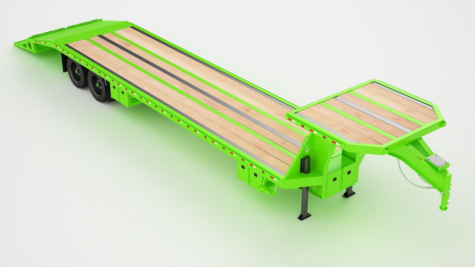 3D Gooseneck Pickup Truck Trailer Open 03 - TurboSquid 2295332