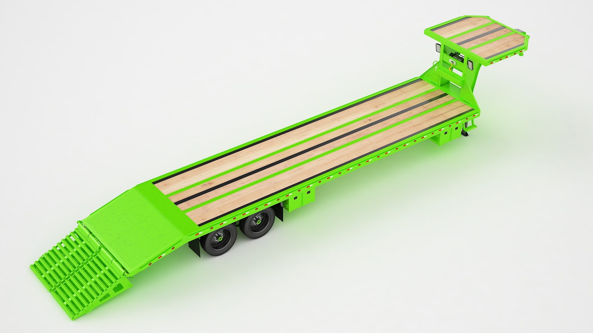 3D Gooseneck Pickup Truck Trailer Open 03 - TurboSquid 2295332