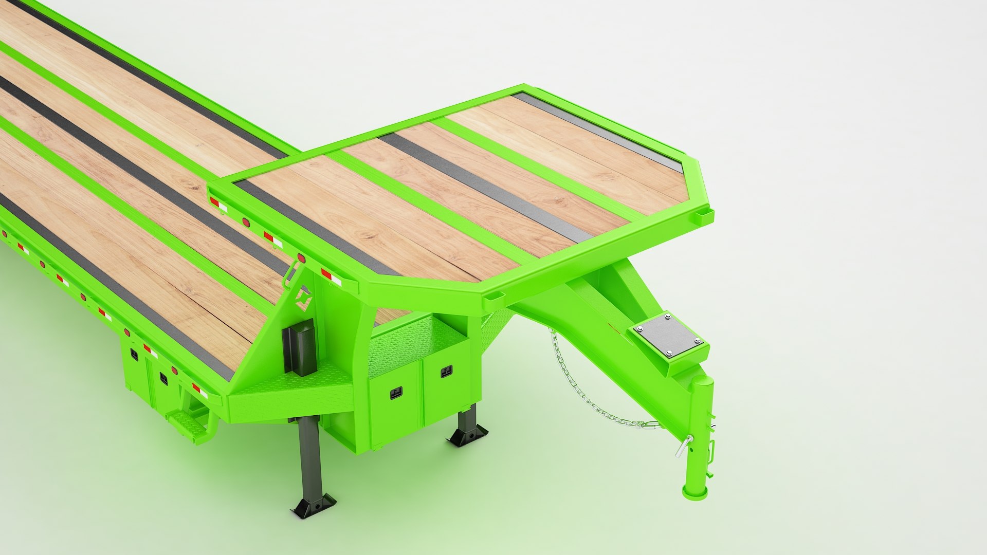 3D Gooseneck Pickup Truck Trailer Open 03 - TurboSquid 2295332