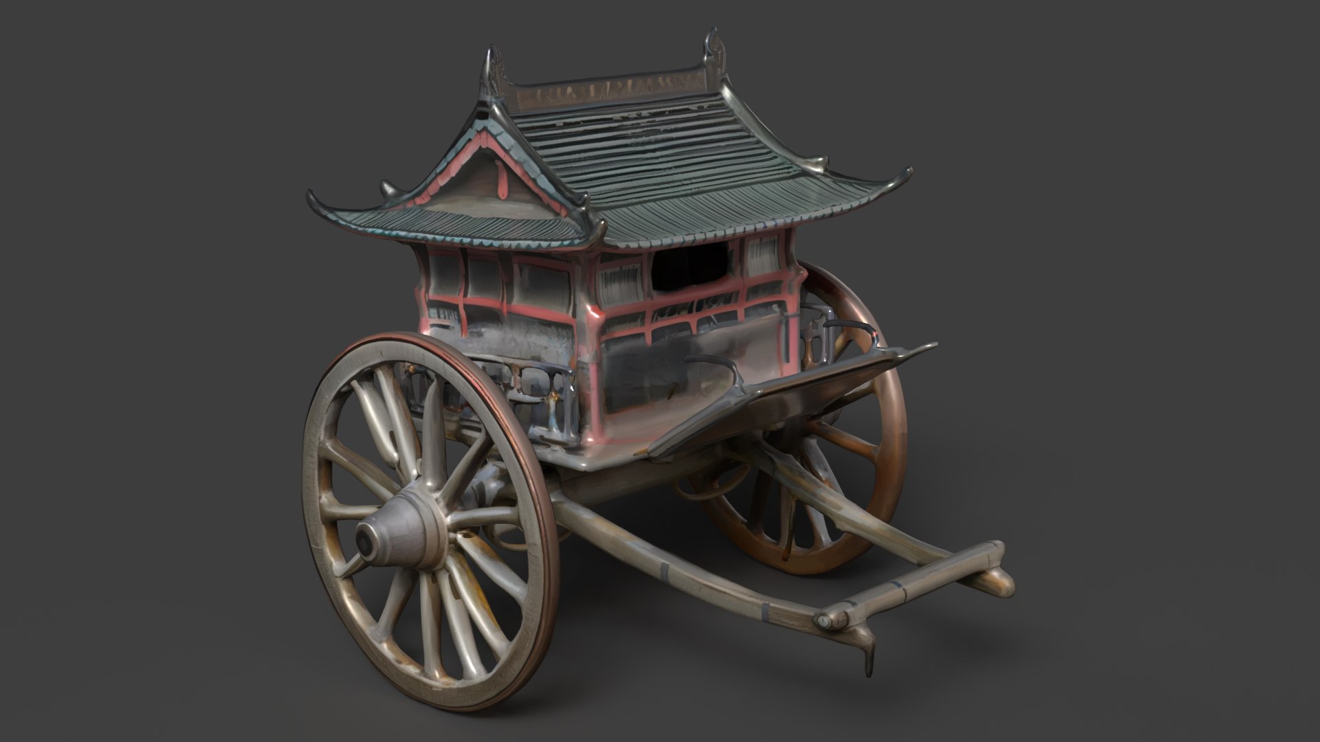 3D Chinese Ancient Wooden Carriage Model - TurboSquid 2345981