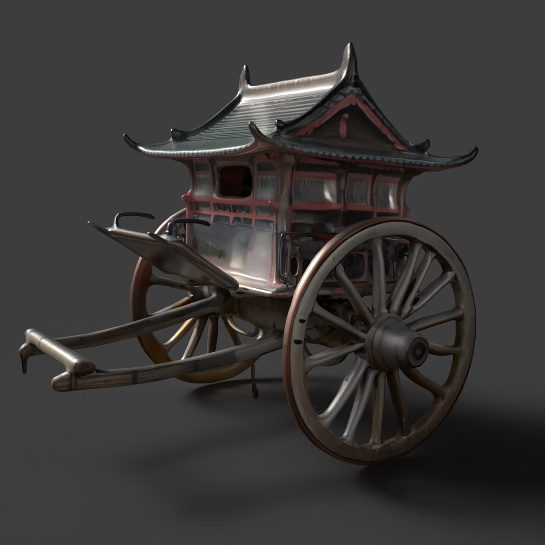 3D Chinese Ancient Wooden Carriage Model - TurboSquid 2345981
