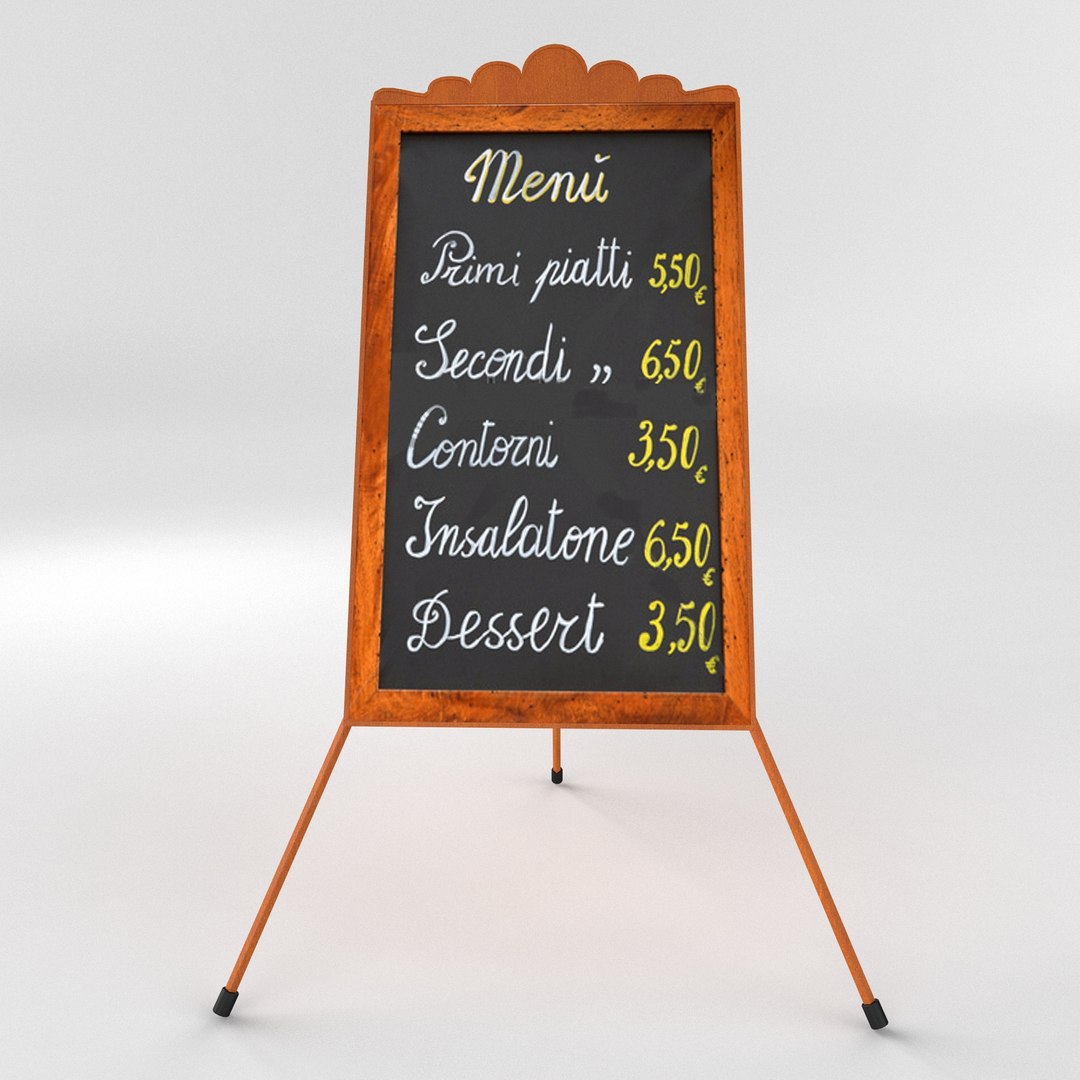 3D Menu Board Model - TurboSquid 1691589
