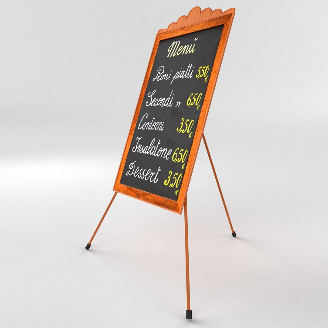 3D Menu Board Model - TurboSquid 1691589