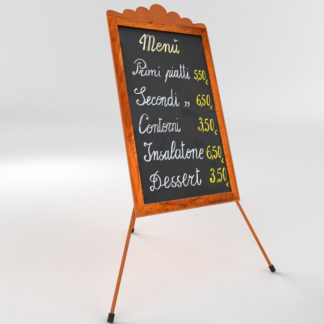 3D menu board model - TurboSquid 1691589