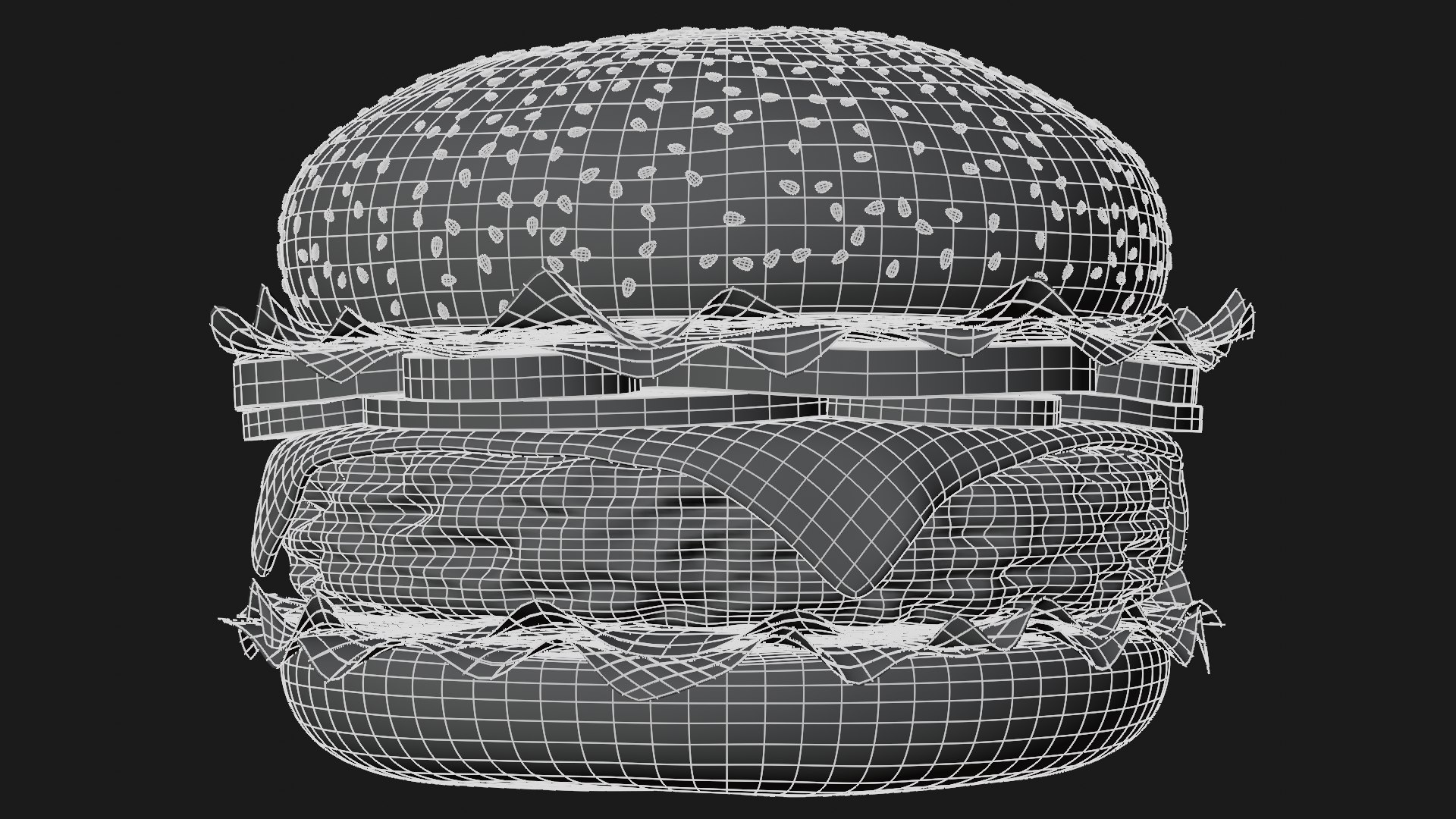 3D Hamburger Black Model - TurboSquid 2074605